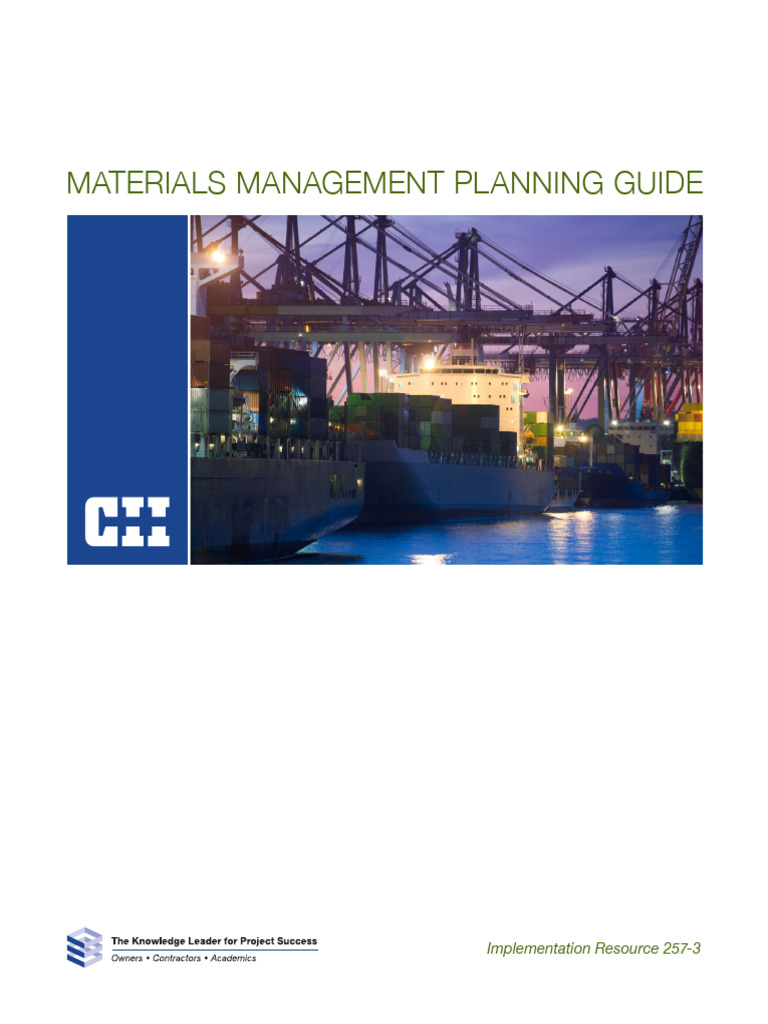 CII 257 - 3 Materials Management Planning Guide | PDF | Procurement ...