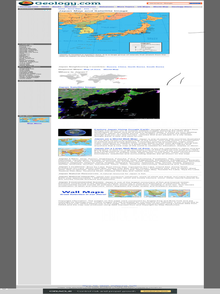 Japan Map and Satellite Image | PDF | Geology | Japan