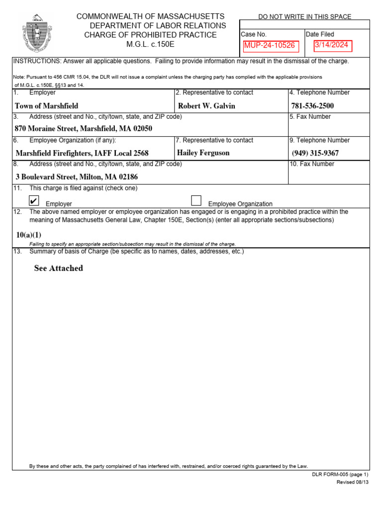 Marshfield Firefighters Union Complaint Against Select Board | PDF ... Marshfield Firefighters Union Complaint Against Select Board | PDF ...