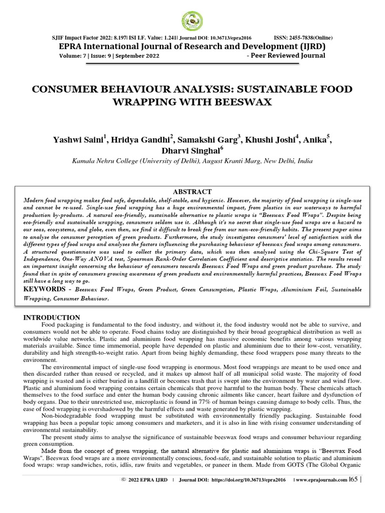 619pm - 10.EPRA JOURNALS 11211 | PDF | Consumer Behaviour | Behavior