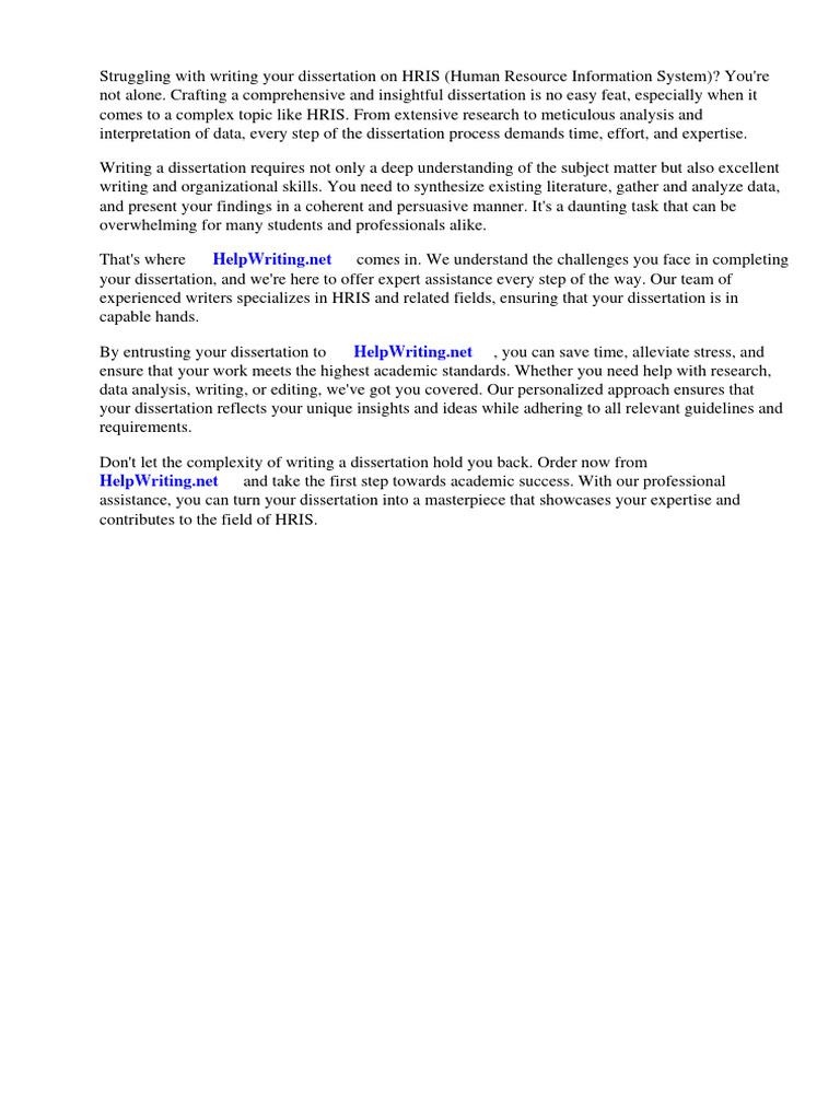 Dissertation Report on Hris | PDF | Human Resource Management | Employment
