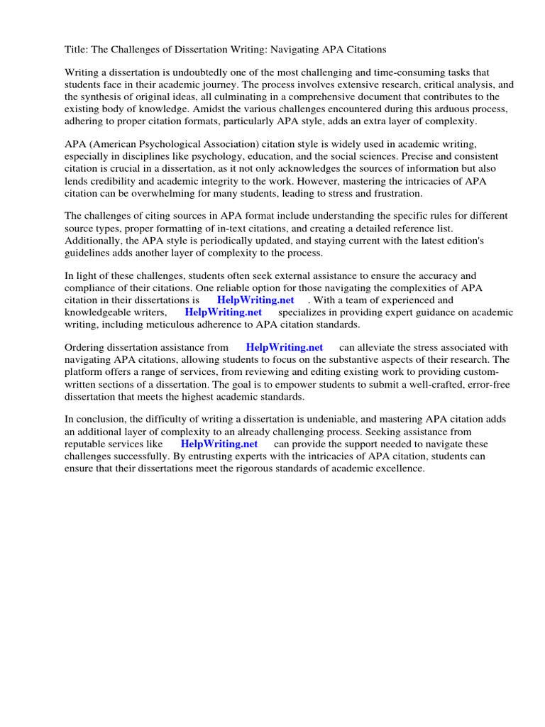 Dissertation Citing Apa Download Free Pdf Apa Style Citation