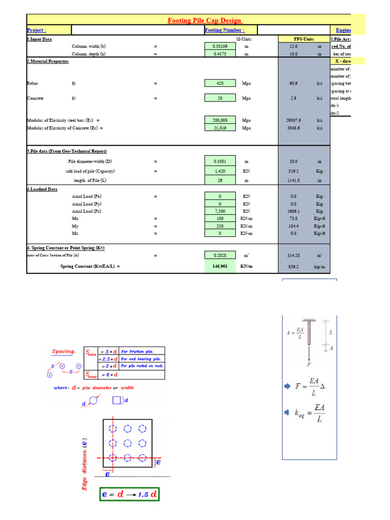 FXL3. Pile Cap Design Calculations | PDF | Deep Foundation | Young's Modulus