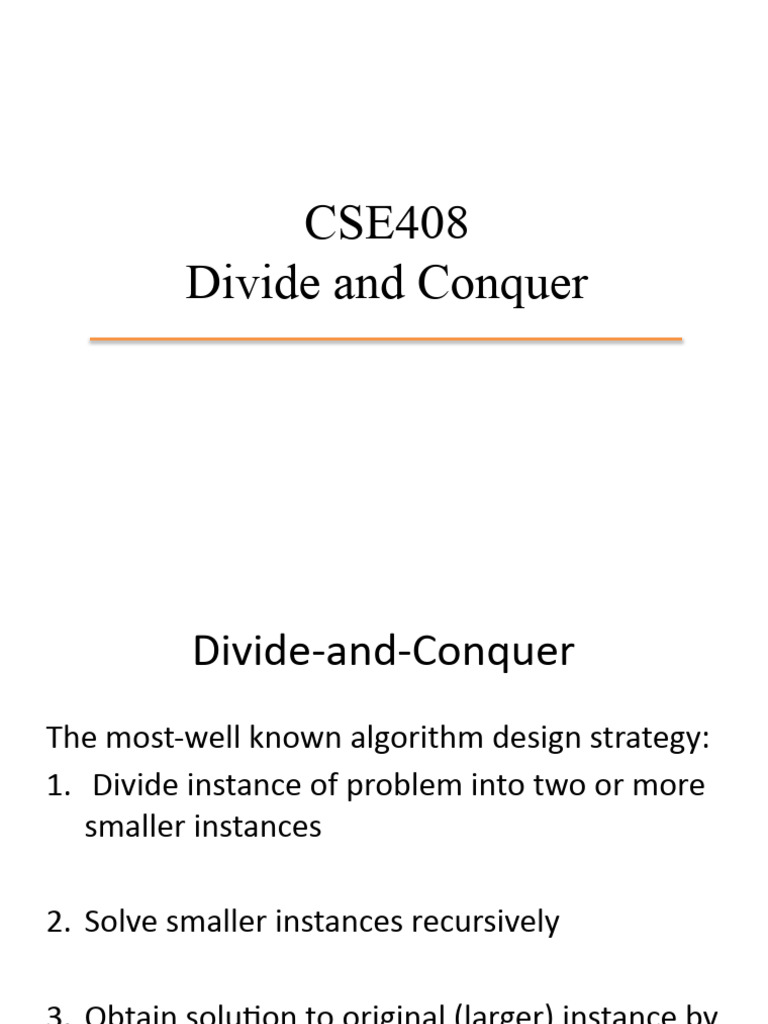 Week 5 Divide And Conquer Pdf Computational Science Mathematical Logic 