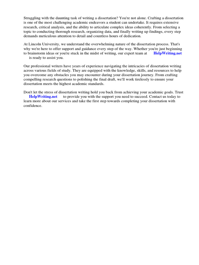 Lincoln University Dissertation | PDF | Thesis | Postgraduate Education