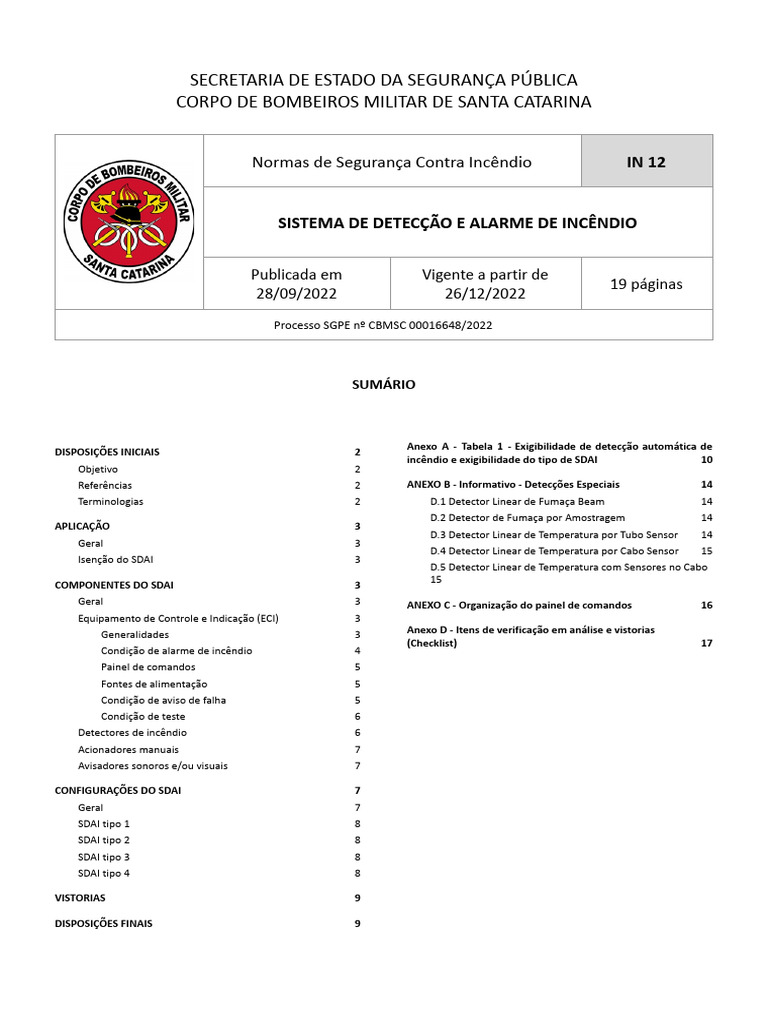 Normas de Segurança Contra Incêndio SDAI | PDF | Fonte de energia ...