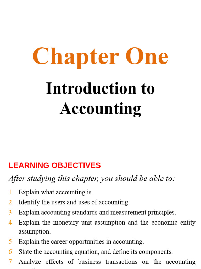 Chapter 1, Fundamentals of Accounting I | Download Free PDF | Equity ...