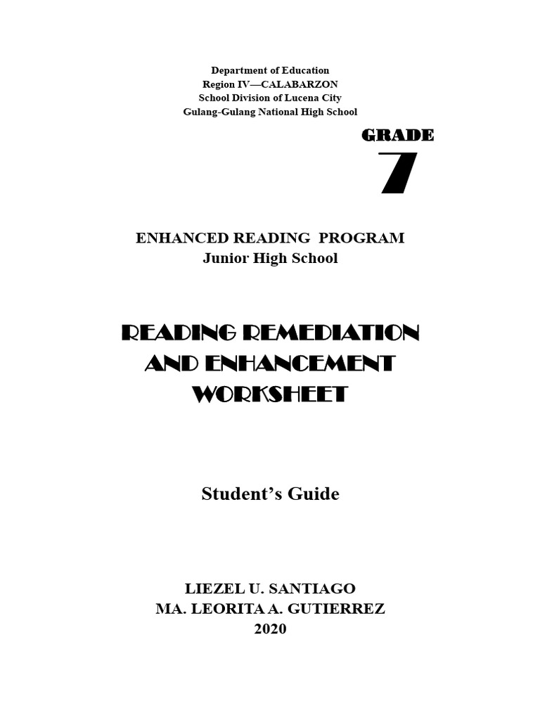 G7 English Answer First 5 Worksheets | PDF | Cloud | Reading Comprehension