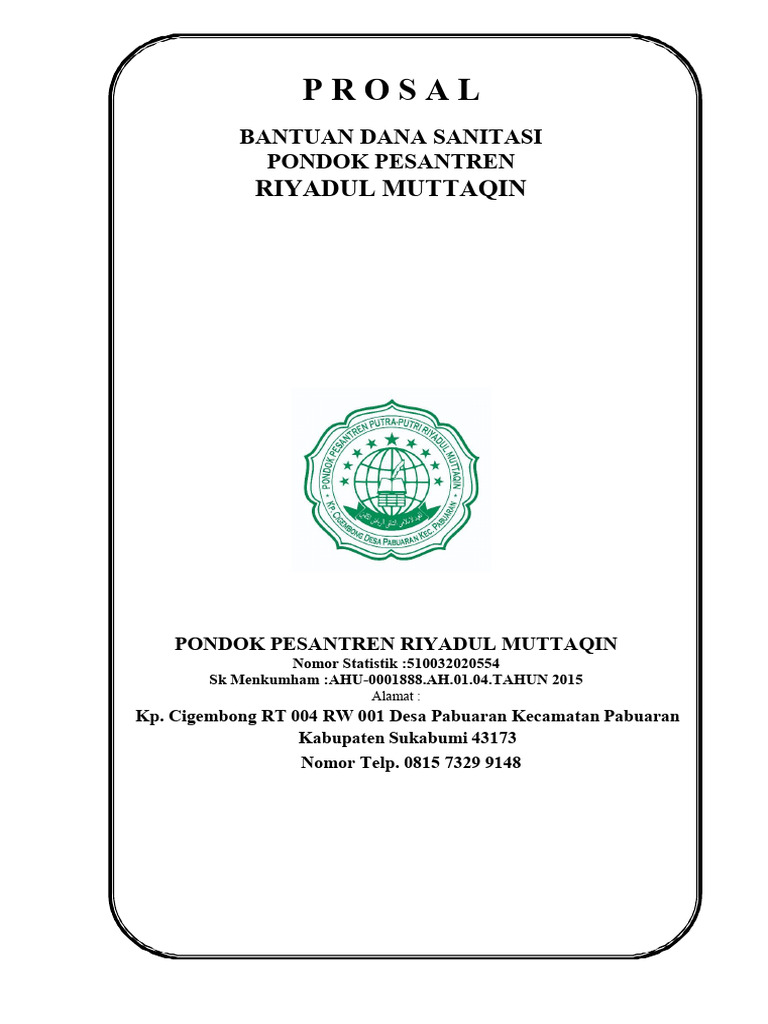 Proposal Sanitasi Ponpes Riyadul Muttaqin | PDF
