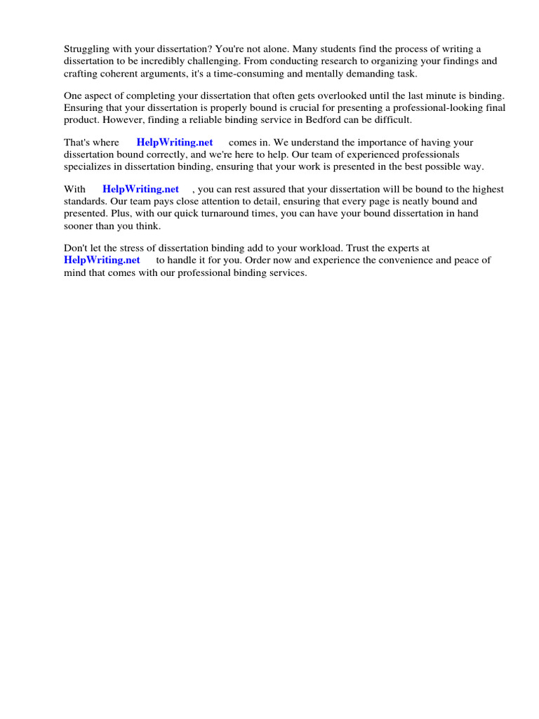 Dissertation Binding Bedford | PDF | Bookbinding | Thesis