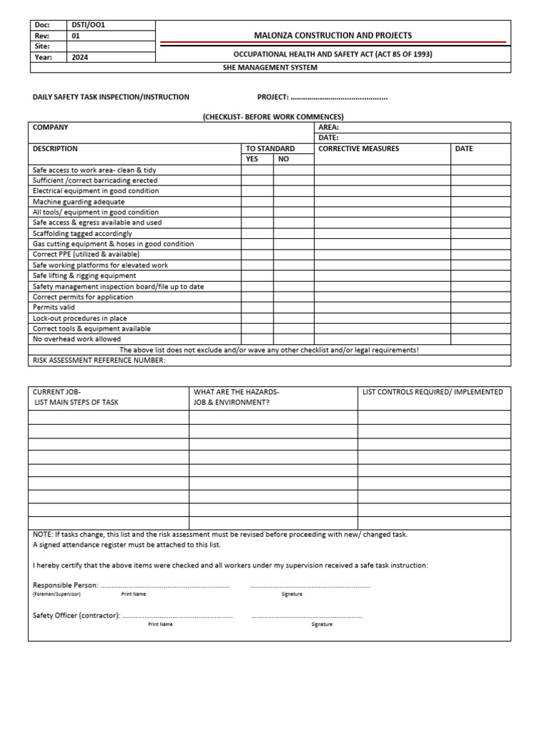DSTI | PDF | Personal Protective Equipment | Risk Assessment