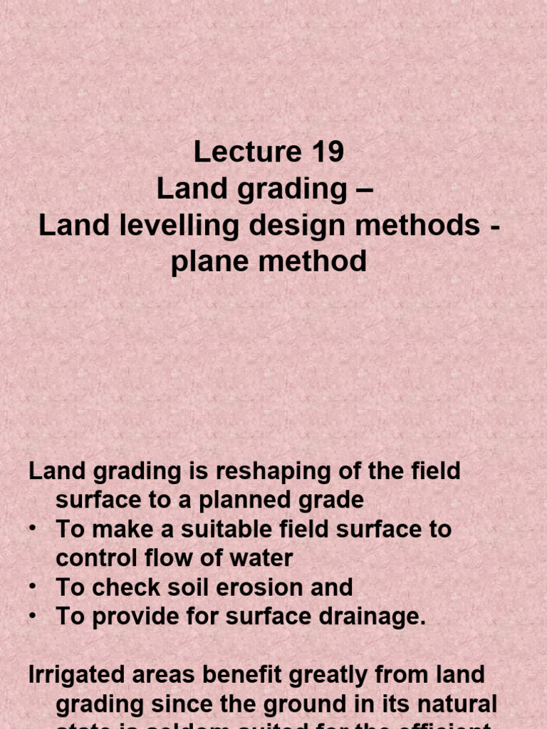Lec 19 - Land Levelling Design - I | PDF | Triangle | Rectangle
