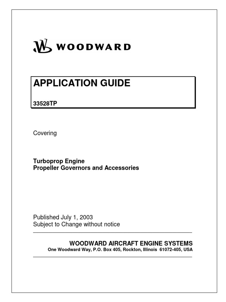 Application Guide Woodward | PDF | Aviation | Mechanical Engineering
