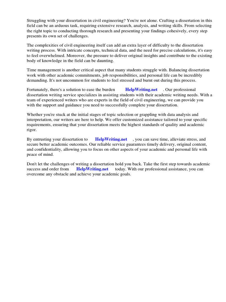Dissertation Civil Engineering Topics | PDF | Thesis | Engineering
