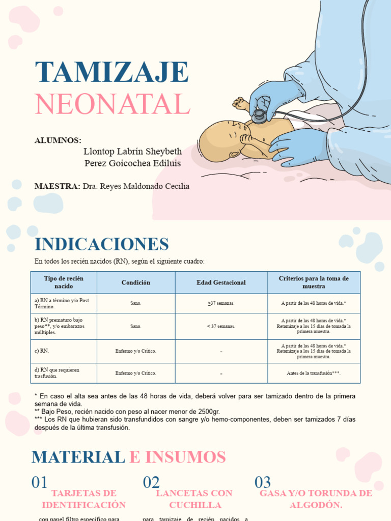 Protocolo de Tamizaje Neonatal | PDF | Salud maternal | Embarazo humano