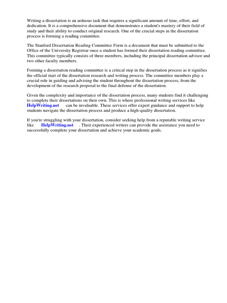 Stanford Dissertation Reading Committee Form | PDF | Thesis | Social Media