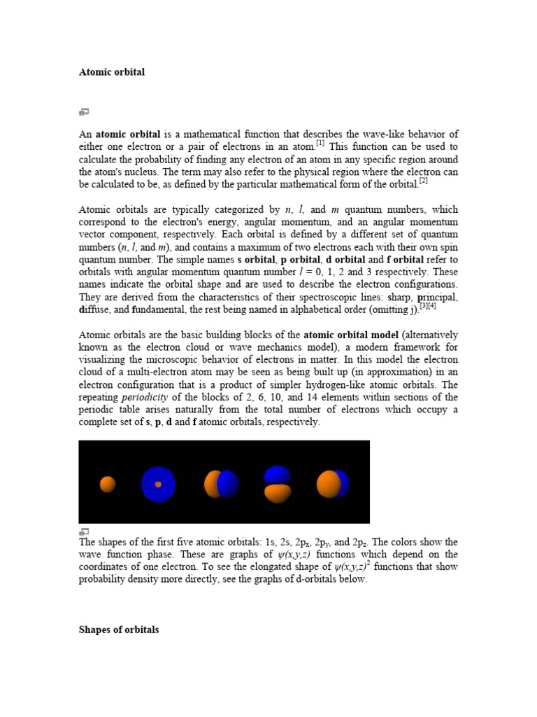 Atomic | PDF | Atomic Orbital | Molecular Orbital