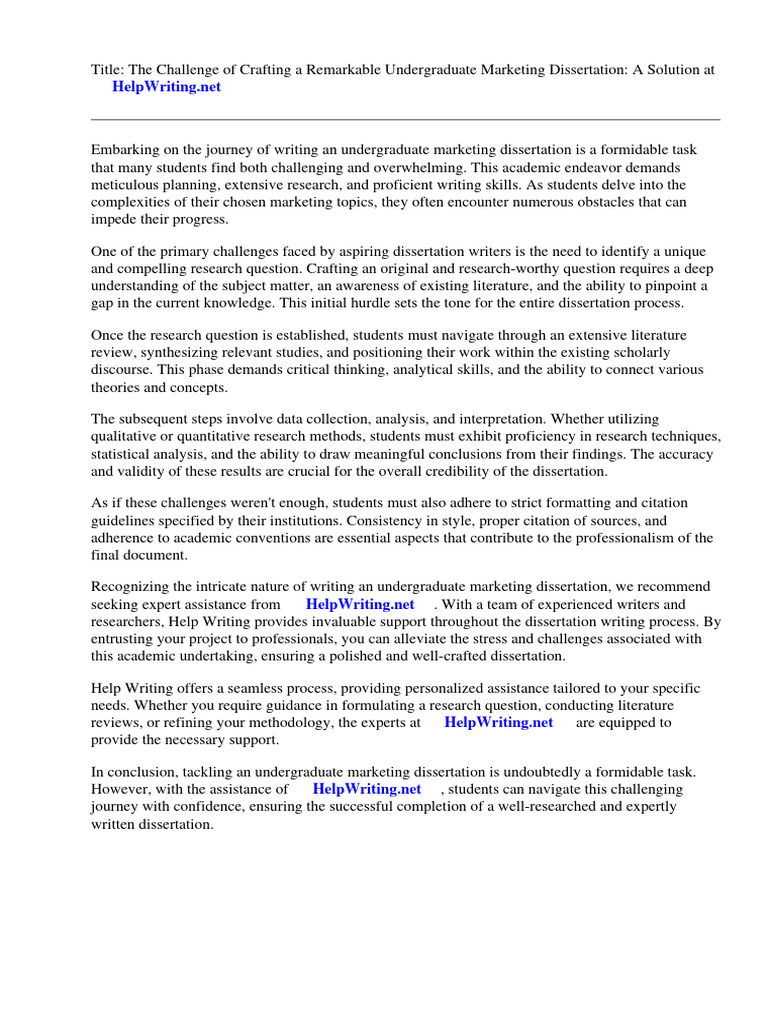 Undergraduate Marketing Dissertation Examples PDF | PDF | Thesis ... Undergraduate Marketing Dissertation Examples PDF | PDF | Thesis ...