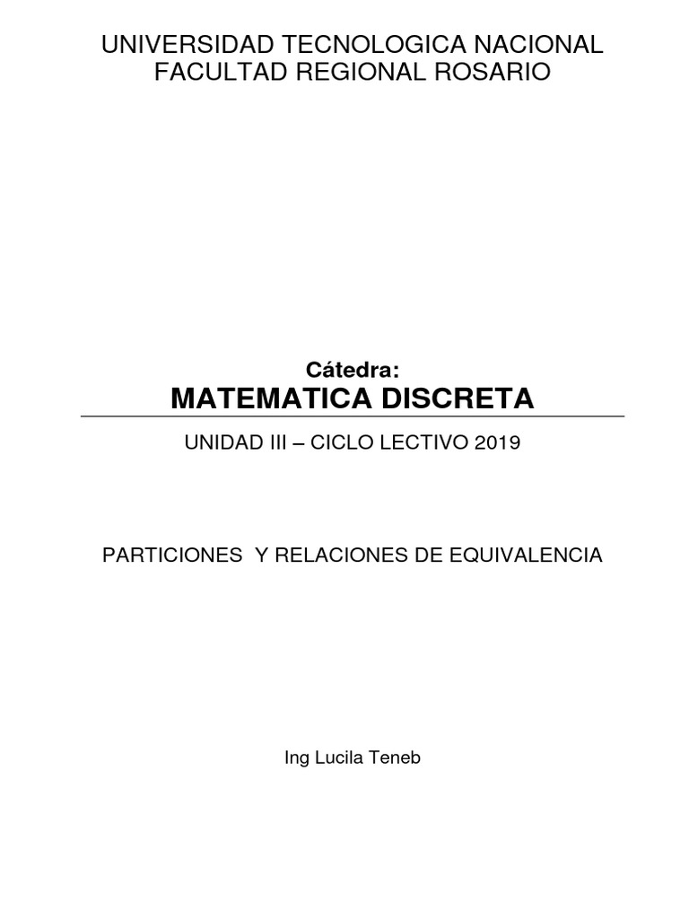 matemática discreta | PDF | Conjunto (Matemáticas) | División (Matemáticas)