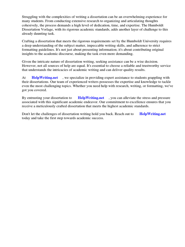 Humboldt Dissertation Vorlage | PDF | Thesis | Expert