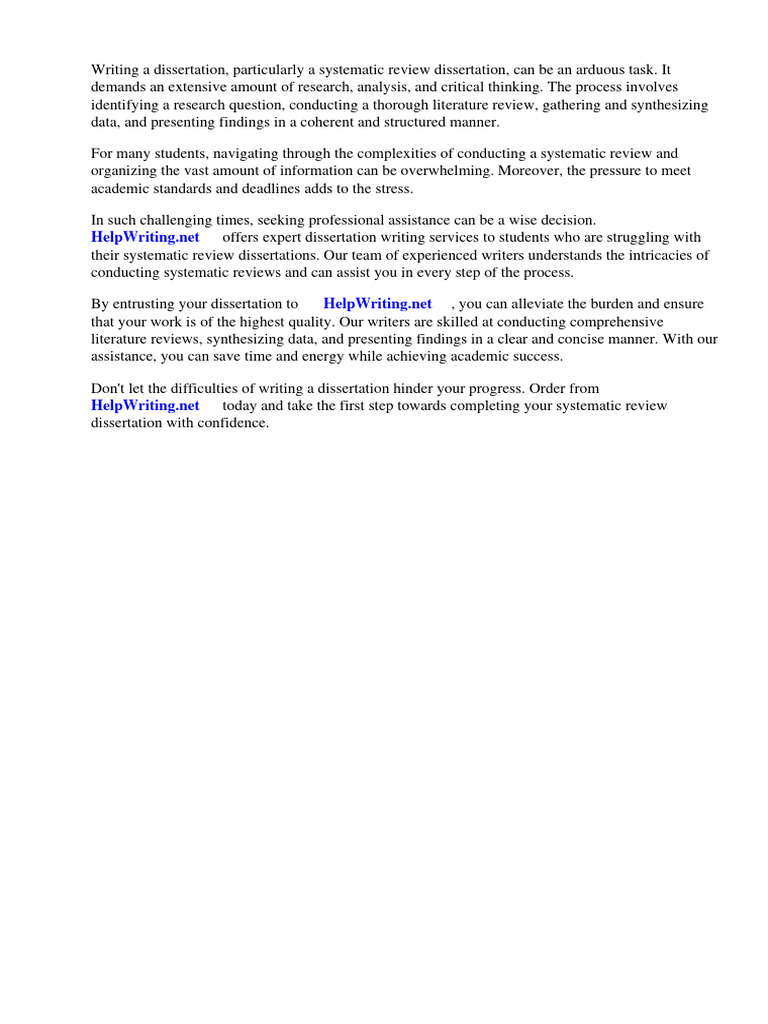 Systematic Review Dissertation Examples | PDF | Systematic Review