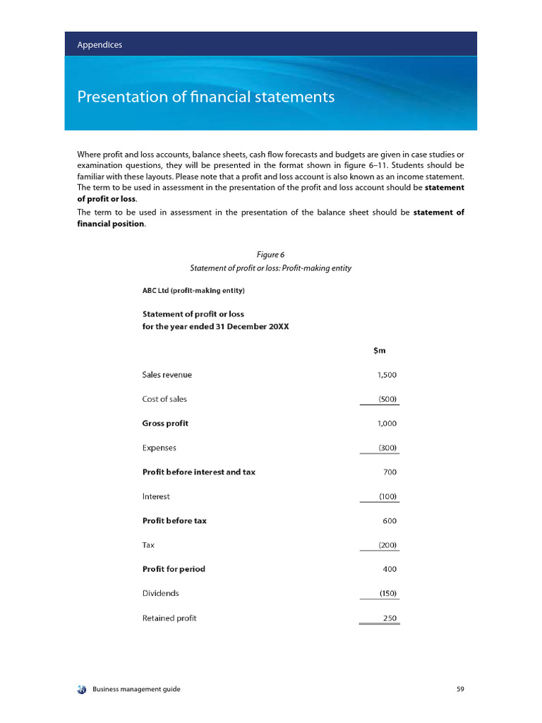 Appendices - Financial Documents and Formula Sheet | PDF | Balance ...
