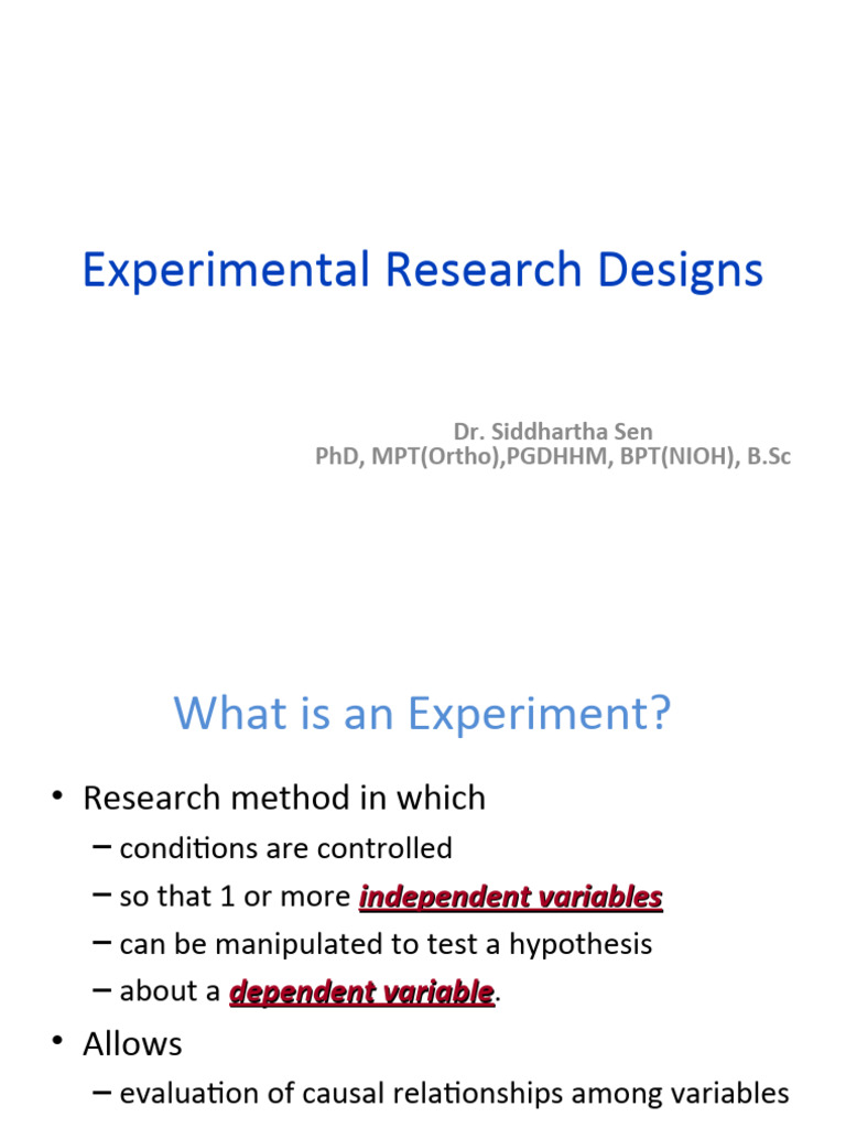 Experimental Designs | PDF | Experiment | Validity (Statistics)