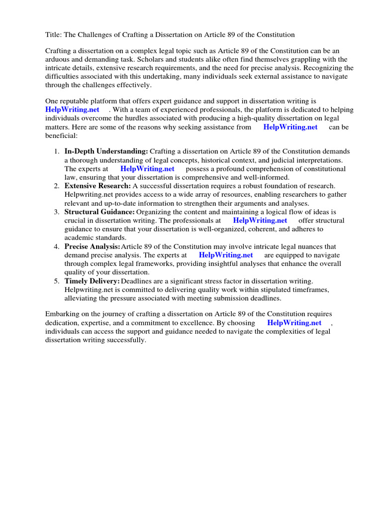 Dissertation Art 89 Constitution | PDF | Search Engine Optimization | Thesis