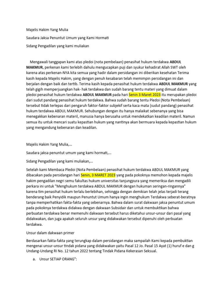 REPLIK | PDF | Hukum