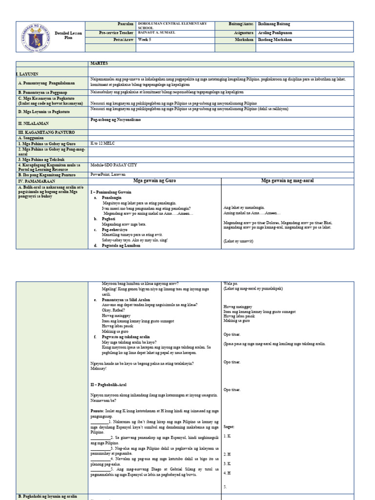 DLP Week 5-Q3 Ap 5 D-3 | PDF
