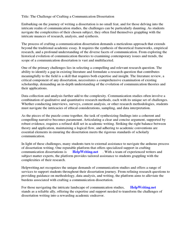 Communication Dissertation | PDF | Communication | Methodology