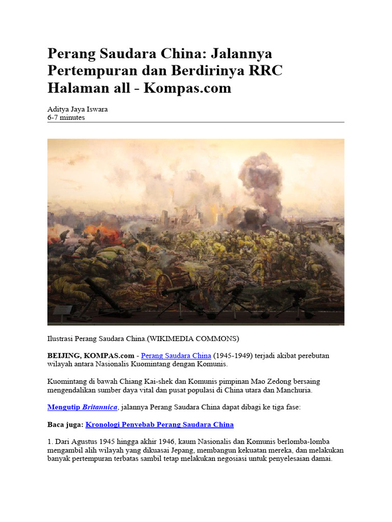 Perang Saudara China: 1945-1949 dan RRC | PDF