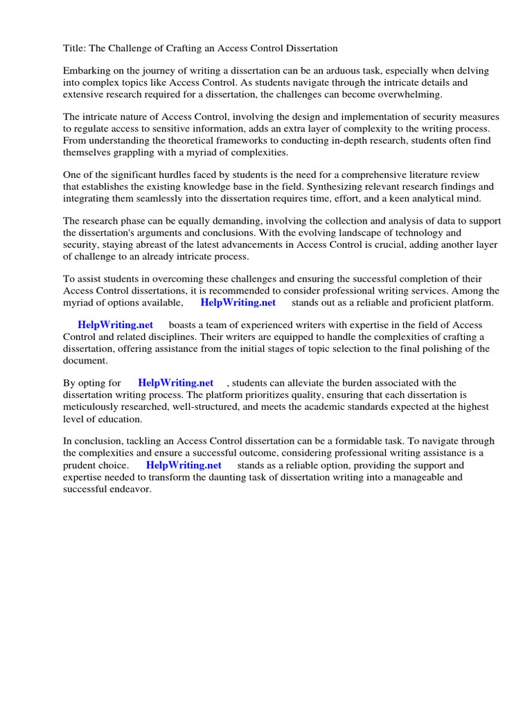 Access Control Dissertation | PDF | Cloud Computing | Access Control