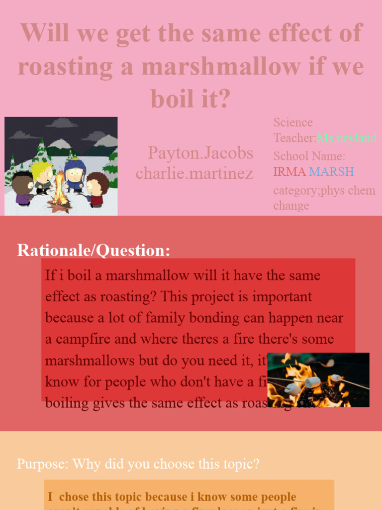Roasting vs. Boiling Marshmallows | PDF | Marshmallow | Chemistry
