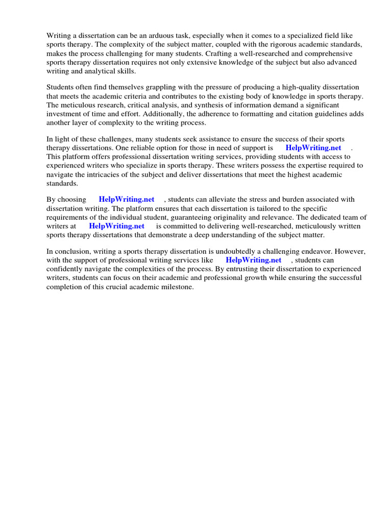 Sports Therapy Dissertation Examples | PDF | Shock (Circulatory ...