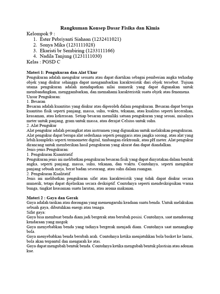 Rangkuman KonDas Fisika Dan Kimia Kelompok 9 | PDF | Filsafat | Kesehatan Holistik