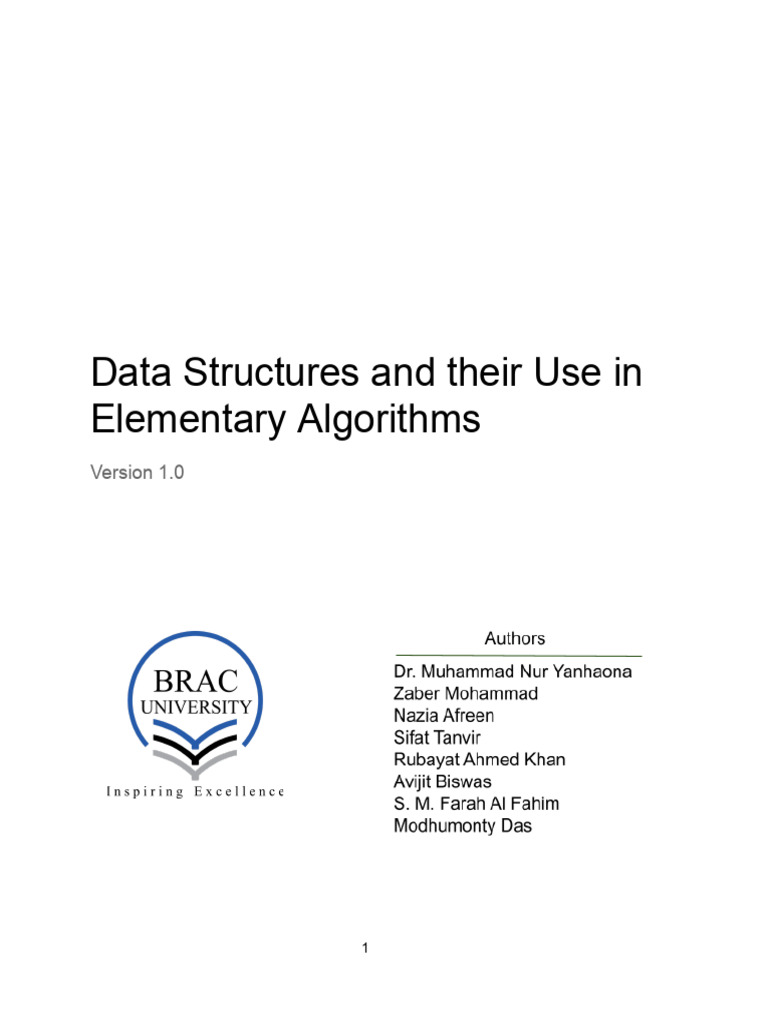 Data Structures and their Use in Elementary Algorithms | PDF | Computer Engineering | Algorithms ...