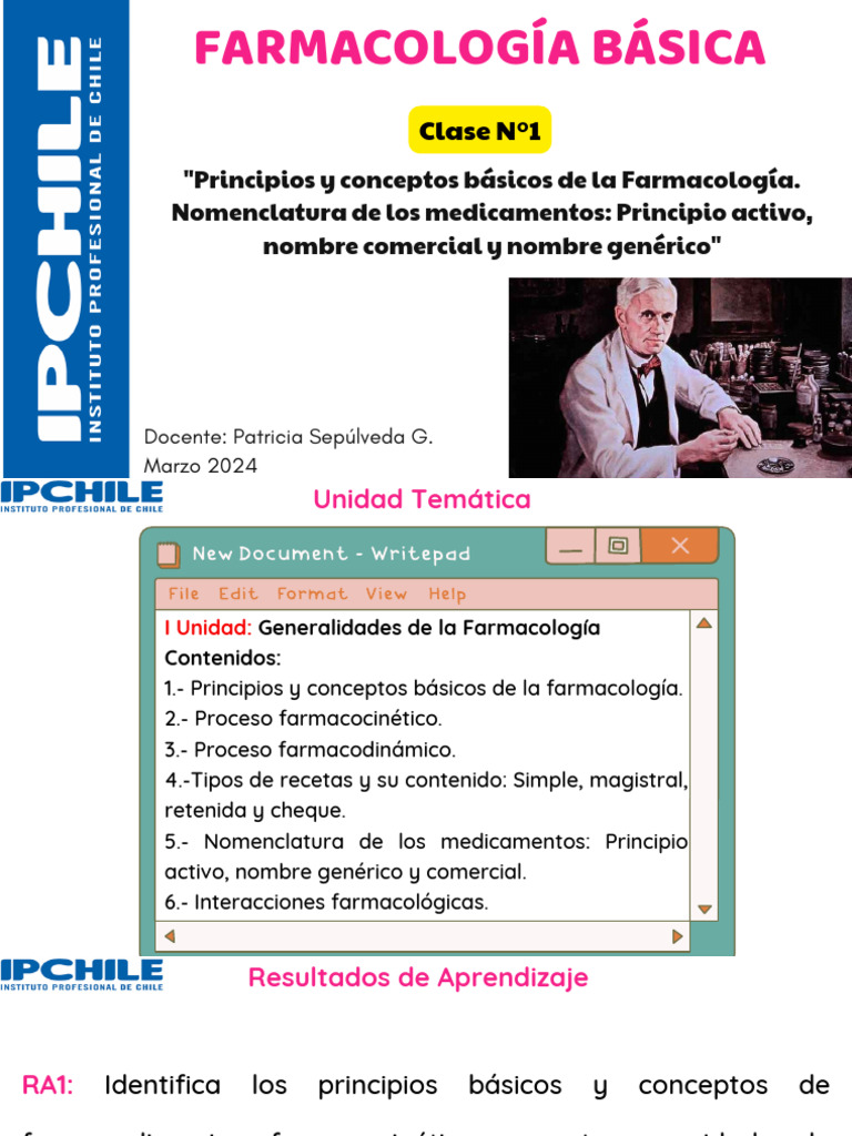 Clase N°1 Principios y Conceptos Básicos de La Farmacología ... Clase N°1 Principios y Conceptos Básicos de La Farmacología ...
