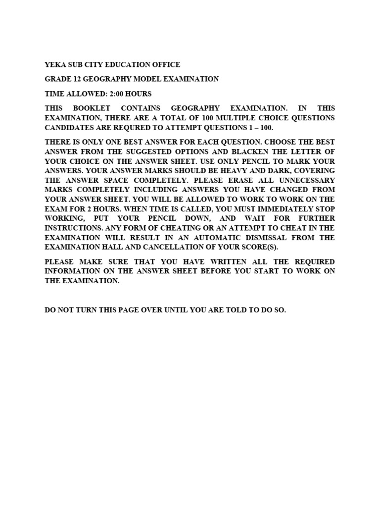GEO - G 12 -2016 model | PDF | Plate Tectonics | Climate Change