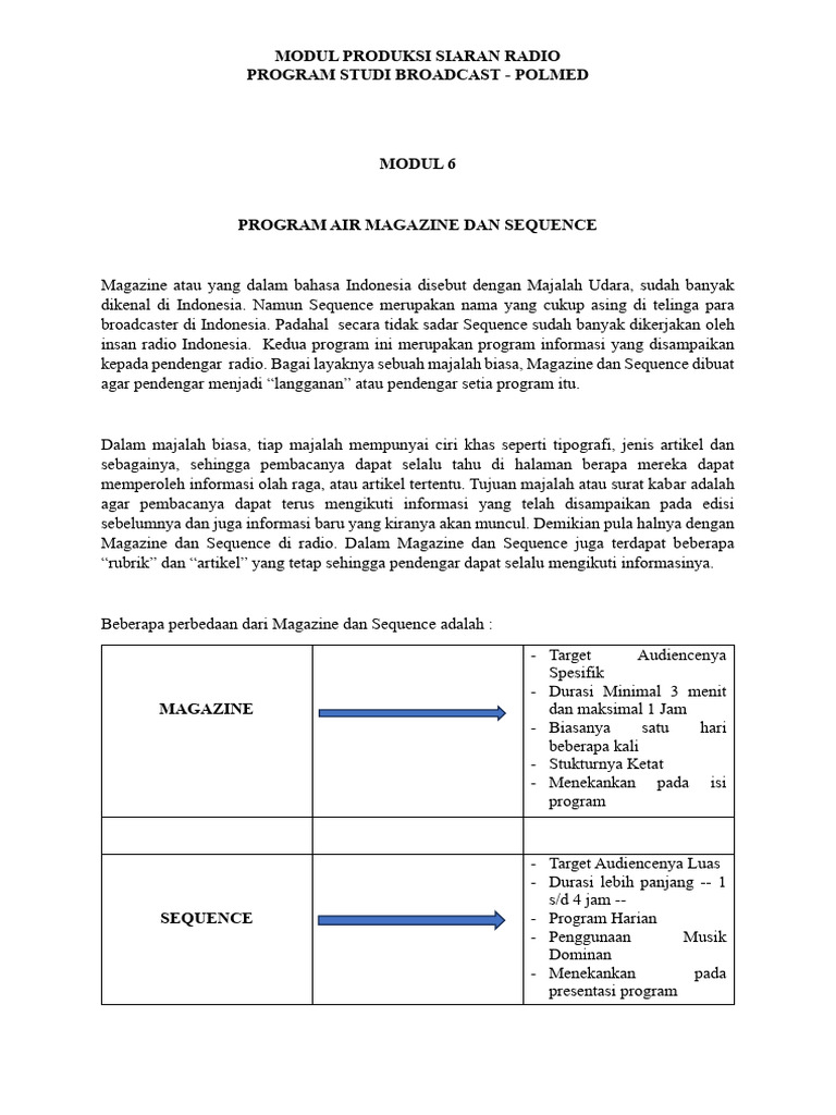 Program Magazine dan Sequence Radio | PDF | Kajian Bahasa Asing