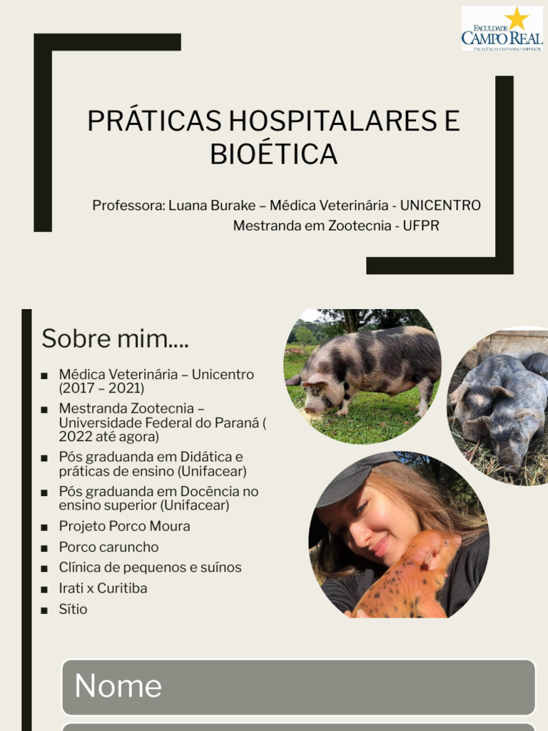 Aula 1 - Apresenta - o e Bio-Tica | PDF | Medicina Veterinária | Remédio