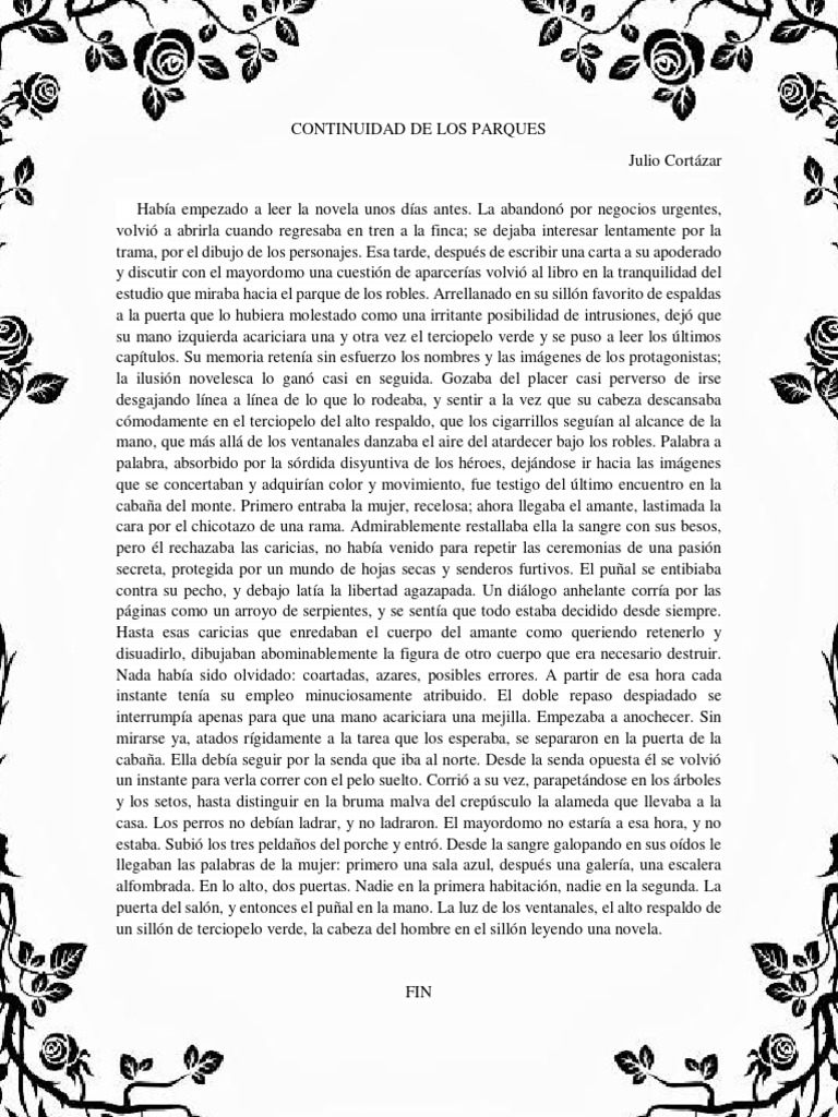 Continuidad de Los Parques, de Julio Cortázar | PDF