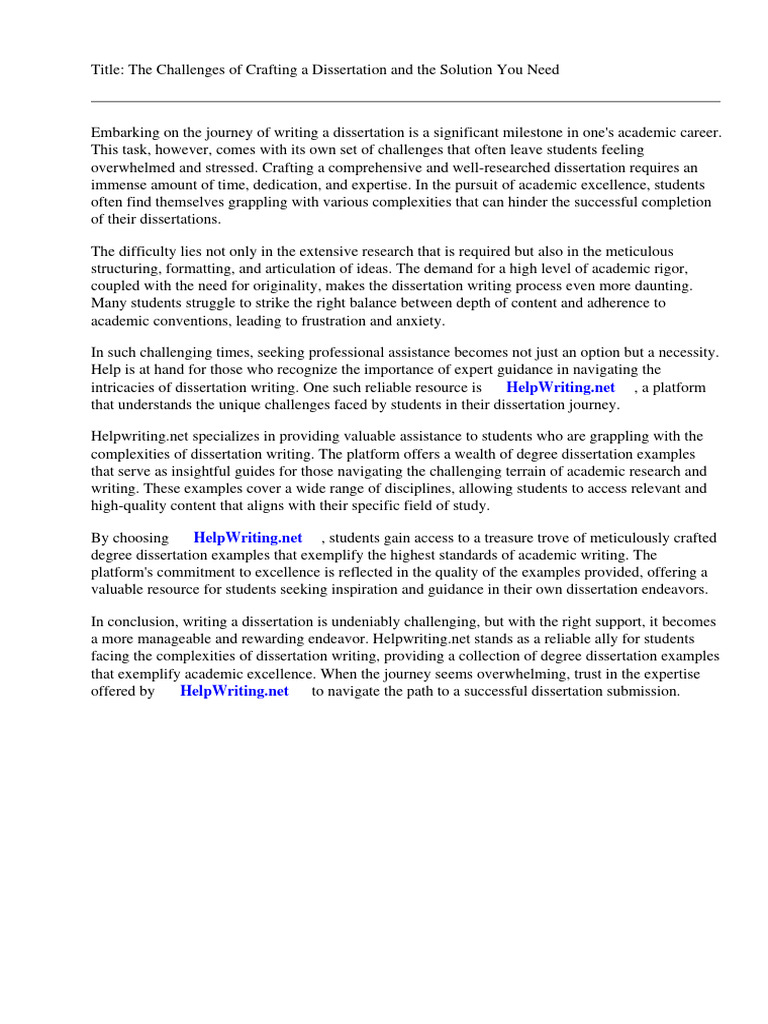 Degree Dissertation Examples | PDF | Thesis | Qualitative Research