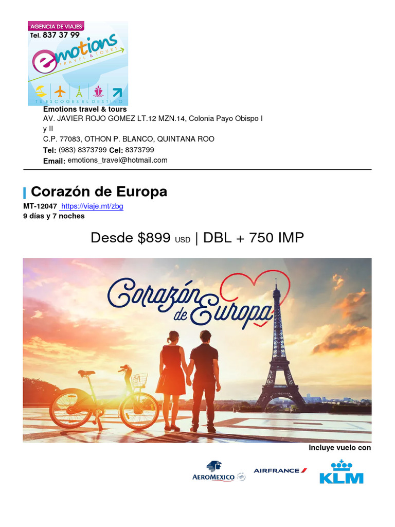 Corazón de Europa - Paquete 1 | PDF | Turismo | París