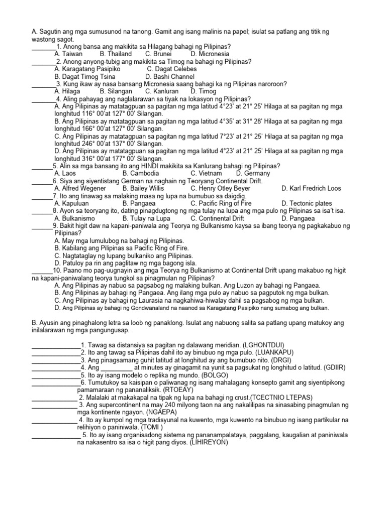 Ang Pilipinas Ay Bahagi NG Gondwanaland Na Naanod Sa Karagatang ...