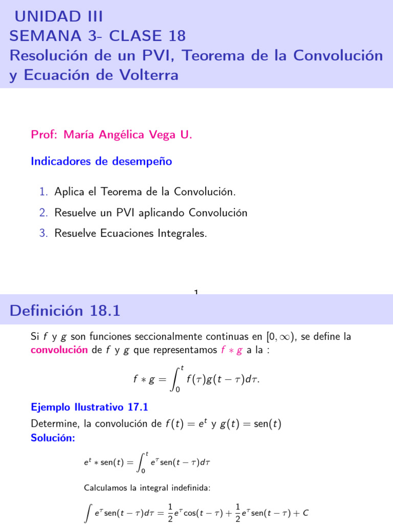Clase 18 Conv Aplic | PDF | Ecuaciones | Integral