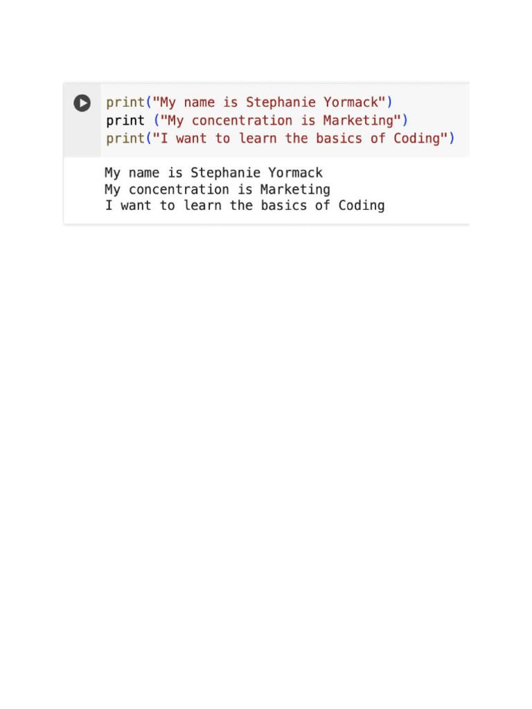 Python Module 1 - Stephanie Yormack | PDF