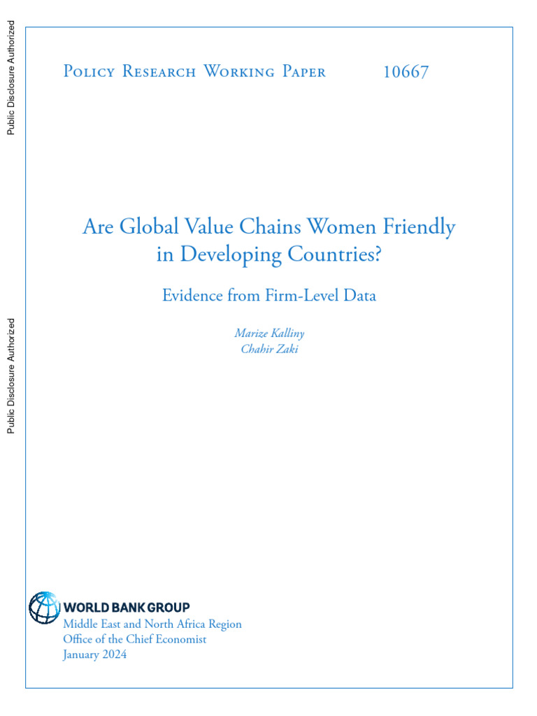 Are Global Value Chain Women Friendly in Developing Countries | PDF | Gender Pay Gap | Economies