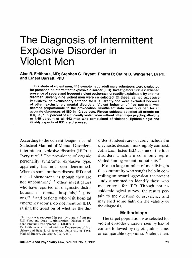Intermittent Explosive Disorder | PDF | Mental Disorder | Borderline ...
