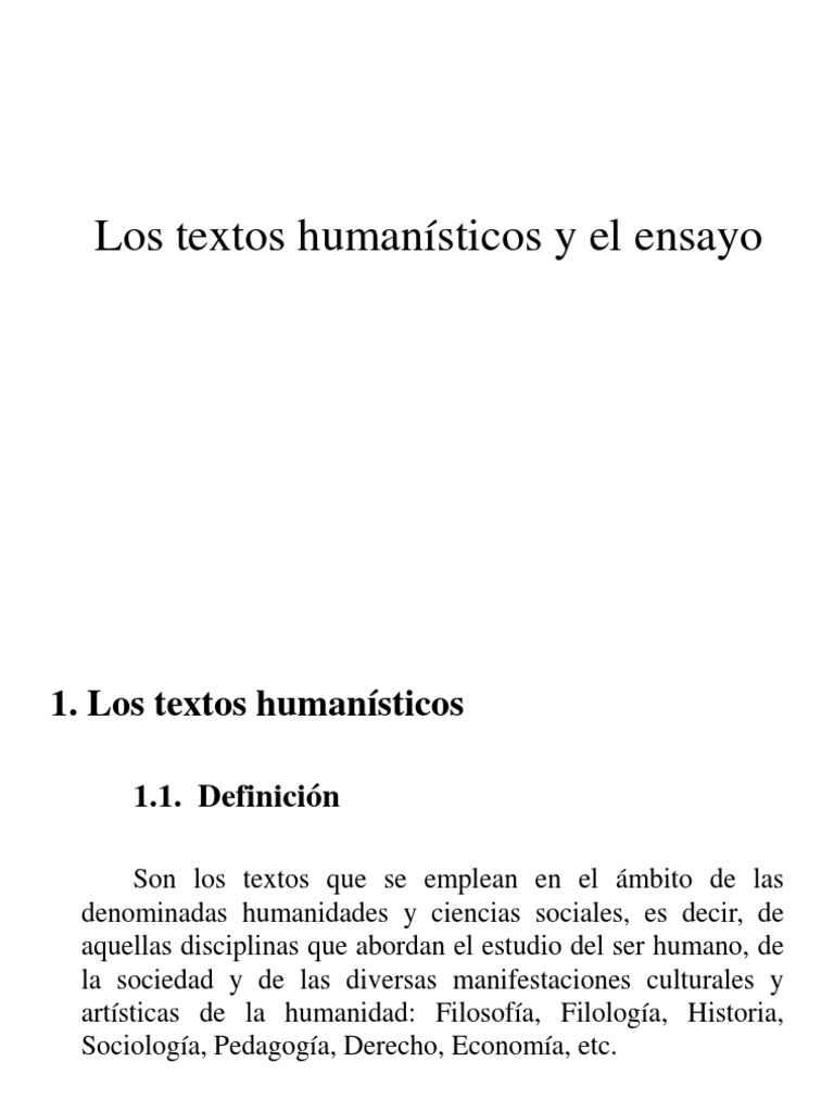 Los textos humanísticos y el ensayo | Ensayos | Sociedad